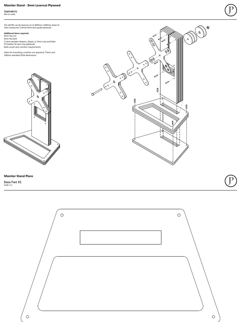 Laser Cut Monitor Stand Plans | PDF