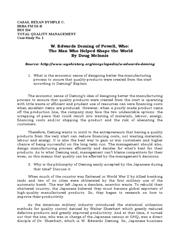 Total Quality Management Case Study | Download Free PDF | Starbucks ...