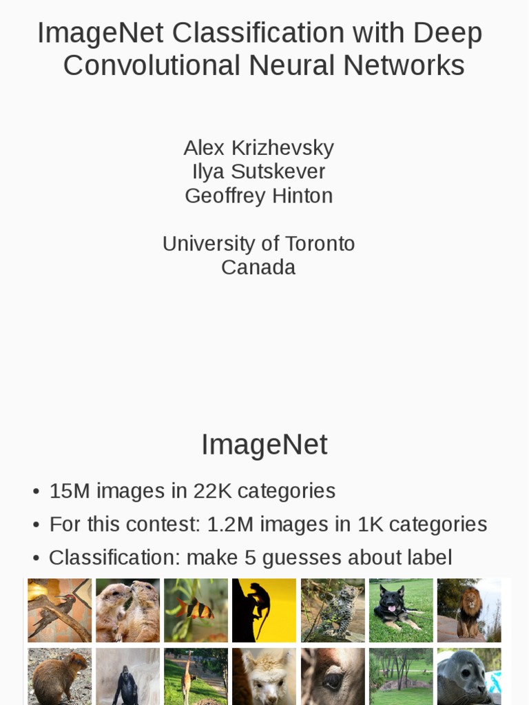 Imagenet Classification With Deep Convolutional Neural Networks | PDF