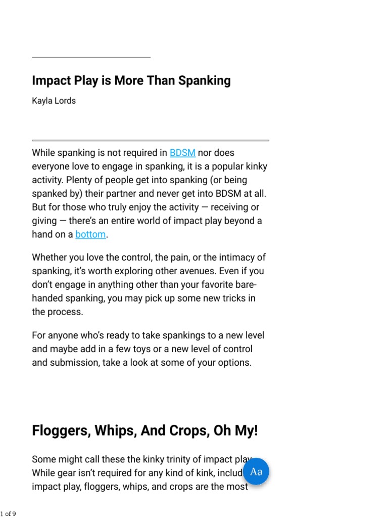Exploring Impact Play in BDSM | PDF | Whip | Bdsm