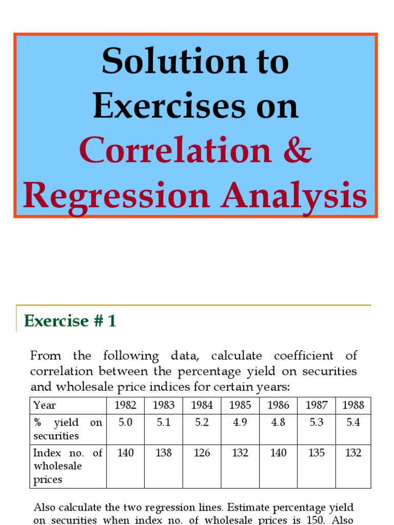 Correlation & Regression Analysis - Exercise2 | PDF | Correlation And Dependence | Data Analysis