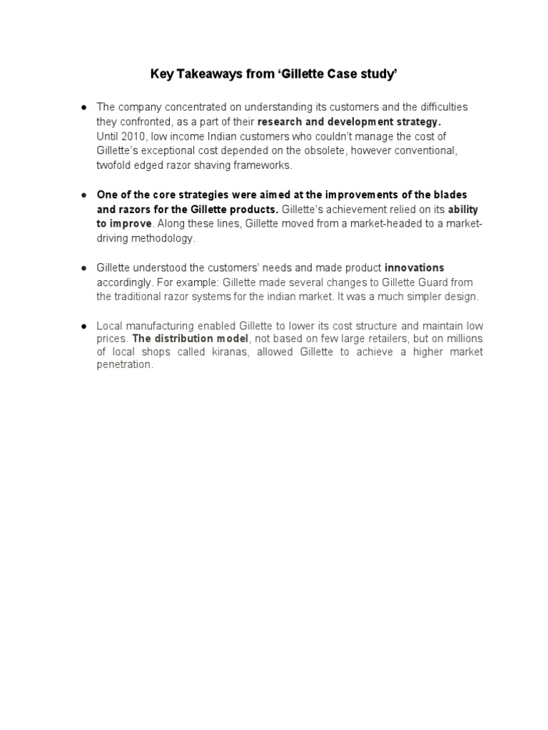 Gillette Case Study | PDF