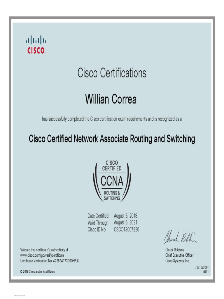 Cisco Certifications Willian Correa: Cisco Certified Network Associate Routing and Switching | PDF
