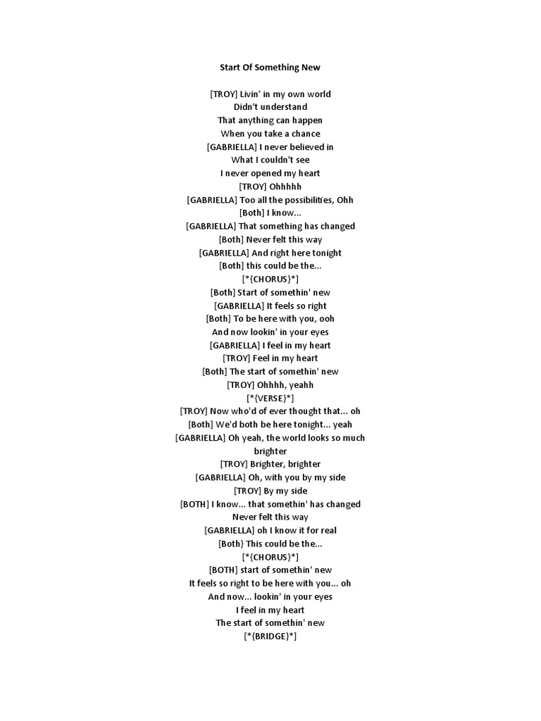 Start of Something New" - An analysis of the lyrics from the song ...