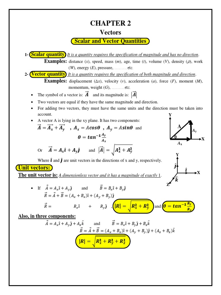 Vectors: Scalar and Vector Quantities | PDF | Euclidean Vector | Mass
