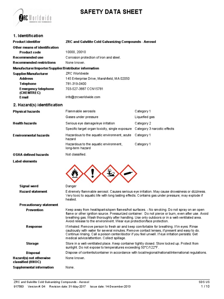 Safety Data Sheet: Identification PDF Firefighting