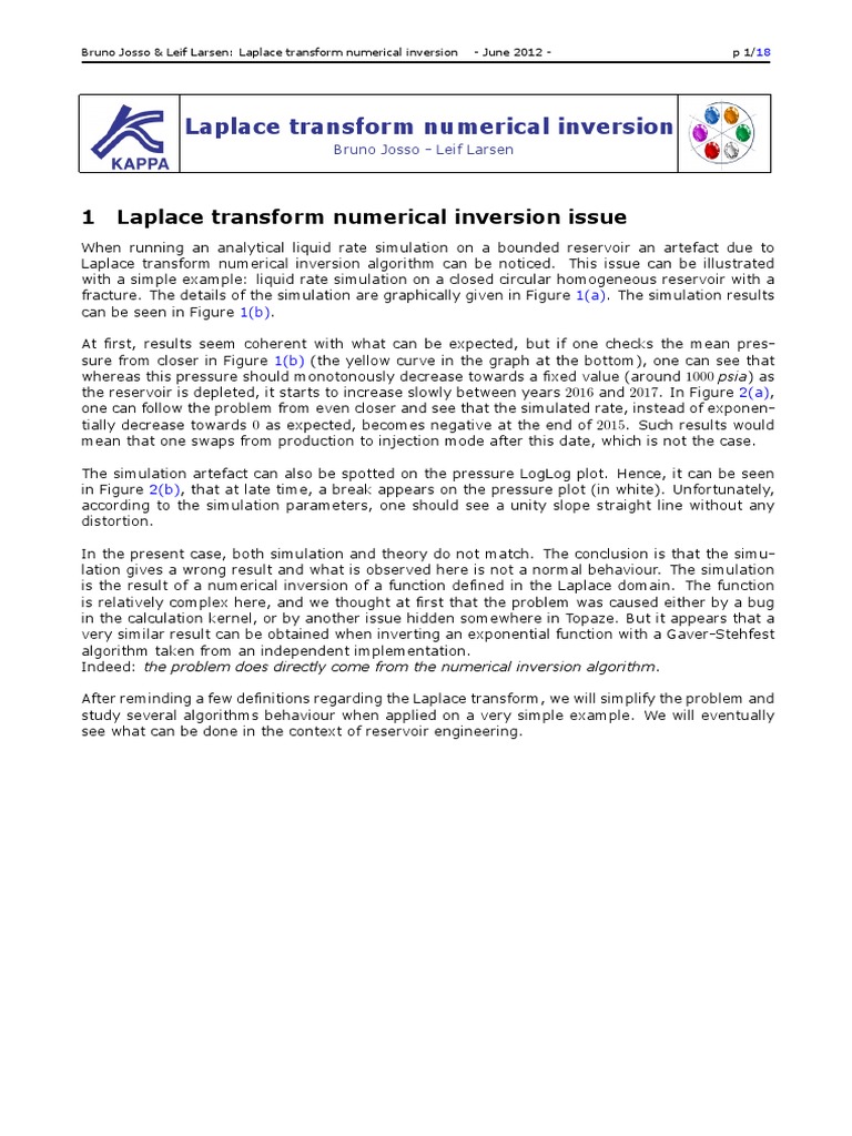 Laplace Transform Numerical Inversion PDF | PDF | Laplace Transform | Fourier Transform