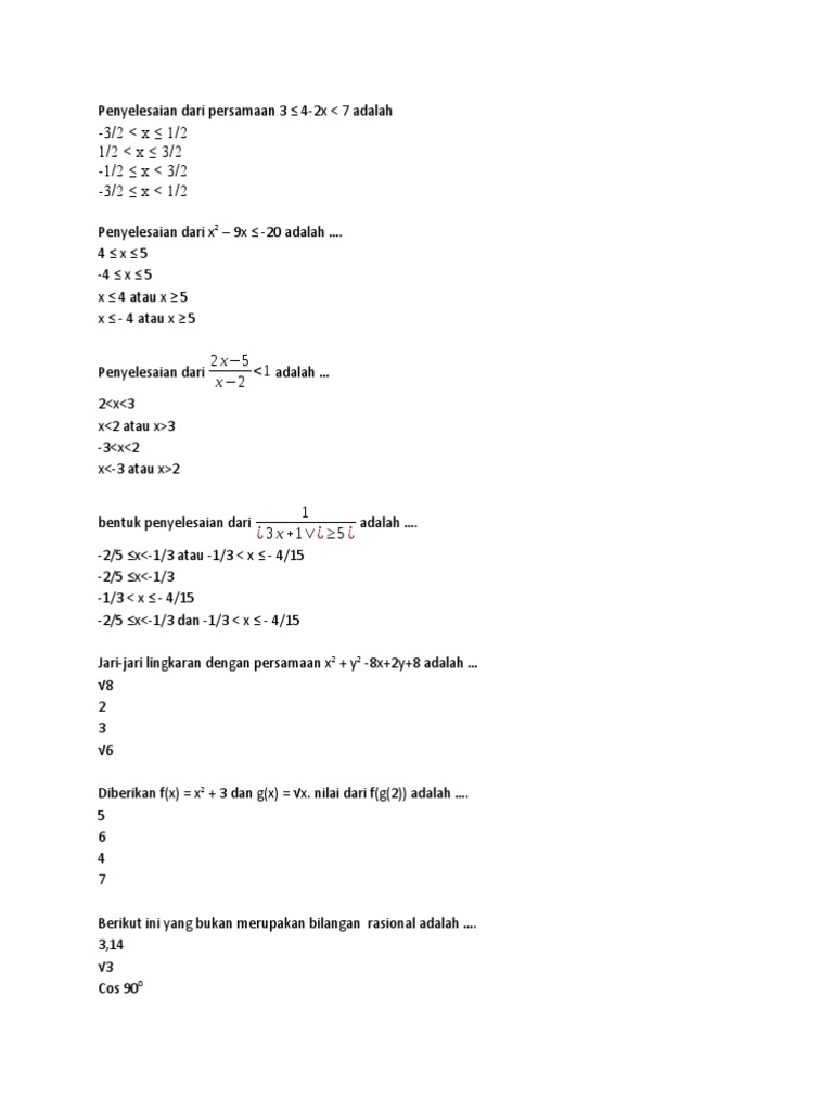 Soal Kalkulus 1 | PDF