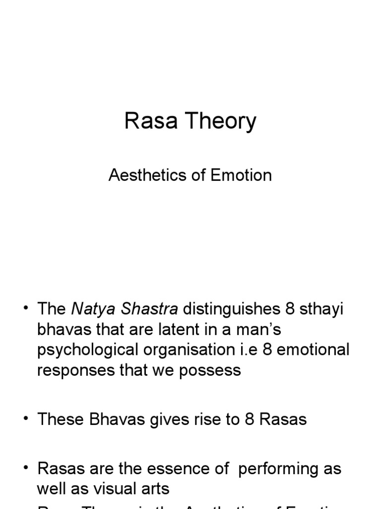 Rasa Theory: Aesthetics of Emotion | PDF