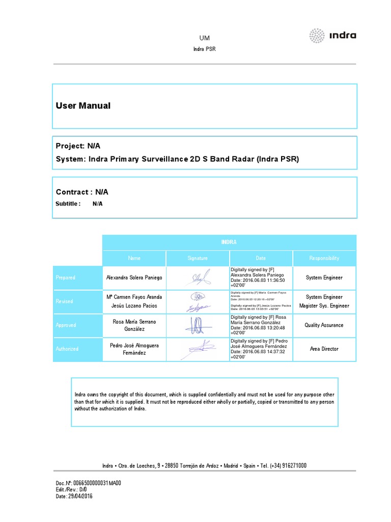 Primary Surveillance 2D S Band Radar (Indra PSR) PDF | PDF | Telecommunications | Electronic ...