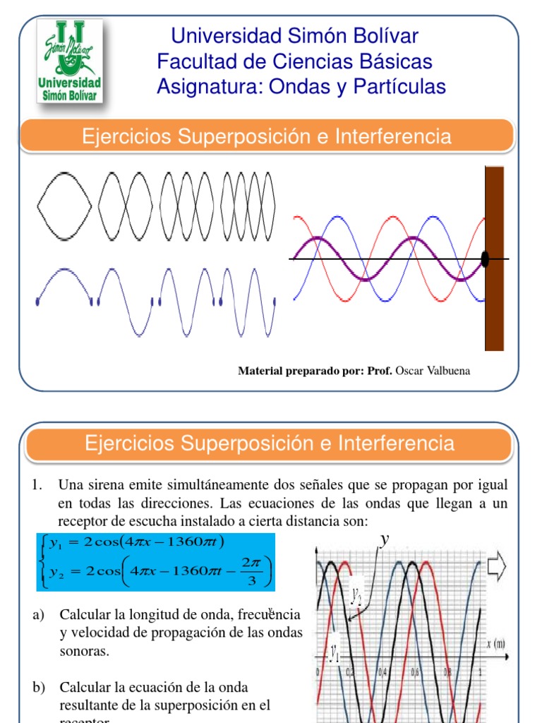Ejercicios de Superposición e Interferencia PDF | PDF | Olas | Frecuencia