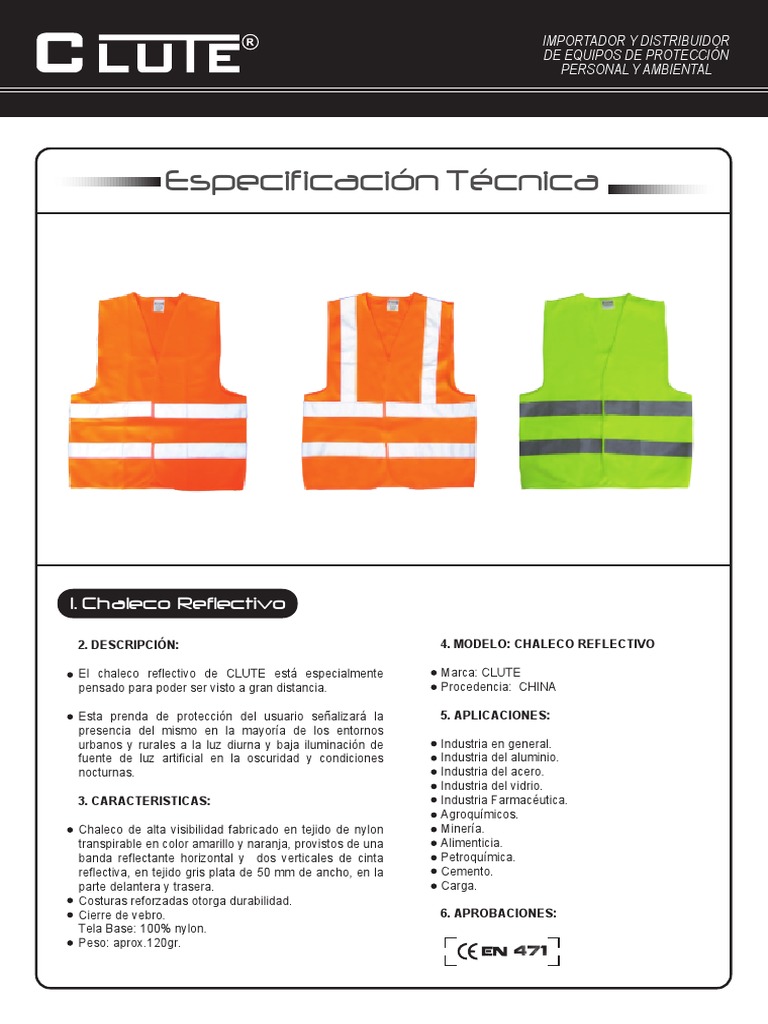 Ficha - Chaleco Reflectivo-Pesado PDF | PDF