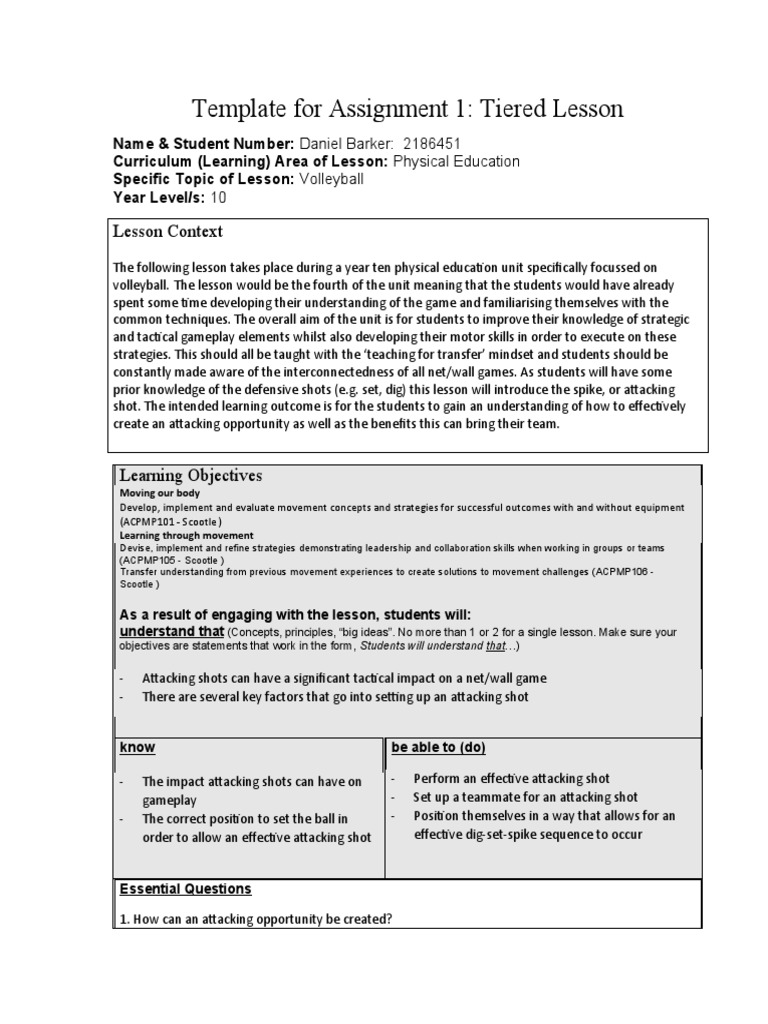 Assignment 1 Final | PDF | Physical Education | Teachers