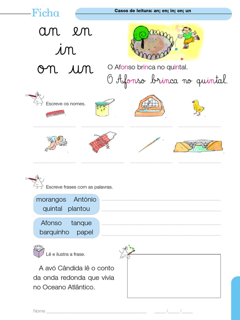Ficha Casos Leitura An en in On Un 1 | PDF