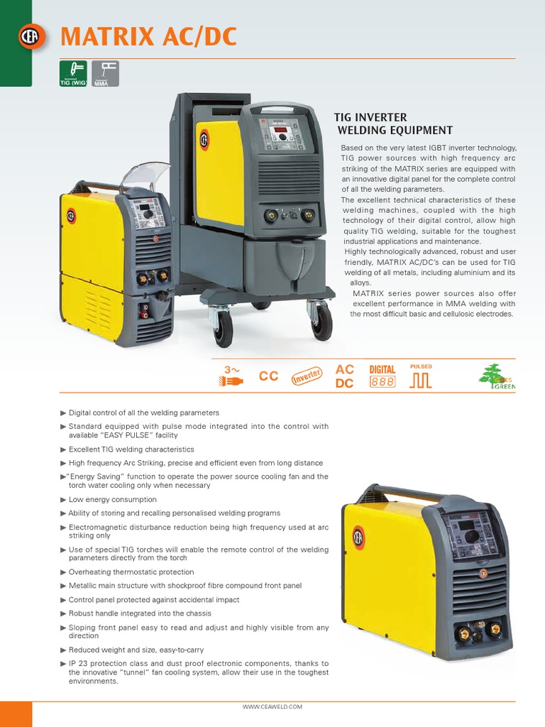 Matrix Ac/Dc: Tig Inverter Welding Equipment | PDF | Electric Arc | Welding