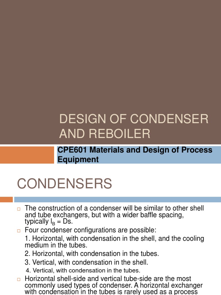 Design of Condenser & Reboiler | PDF | Heat Exchanger | Heat Transfer
