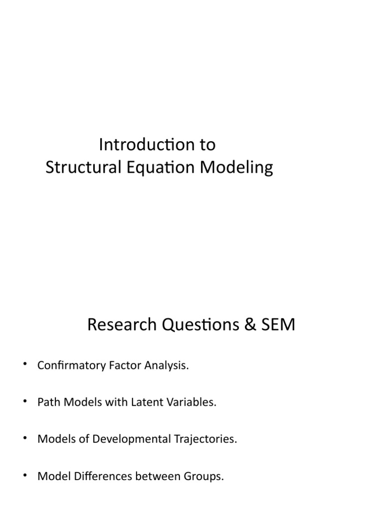Introduction To Structural Equation Modeling Pdf Structural
