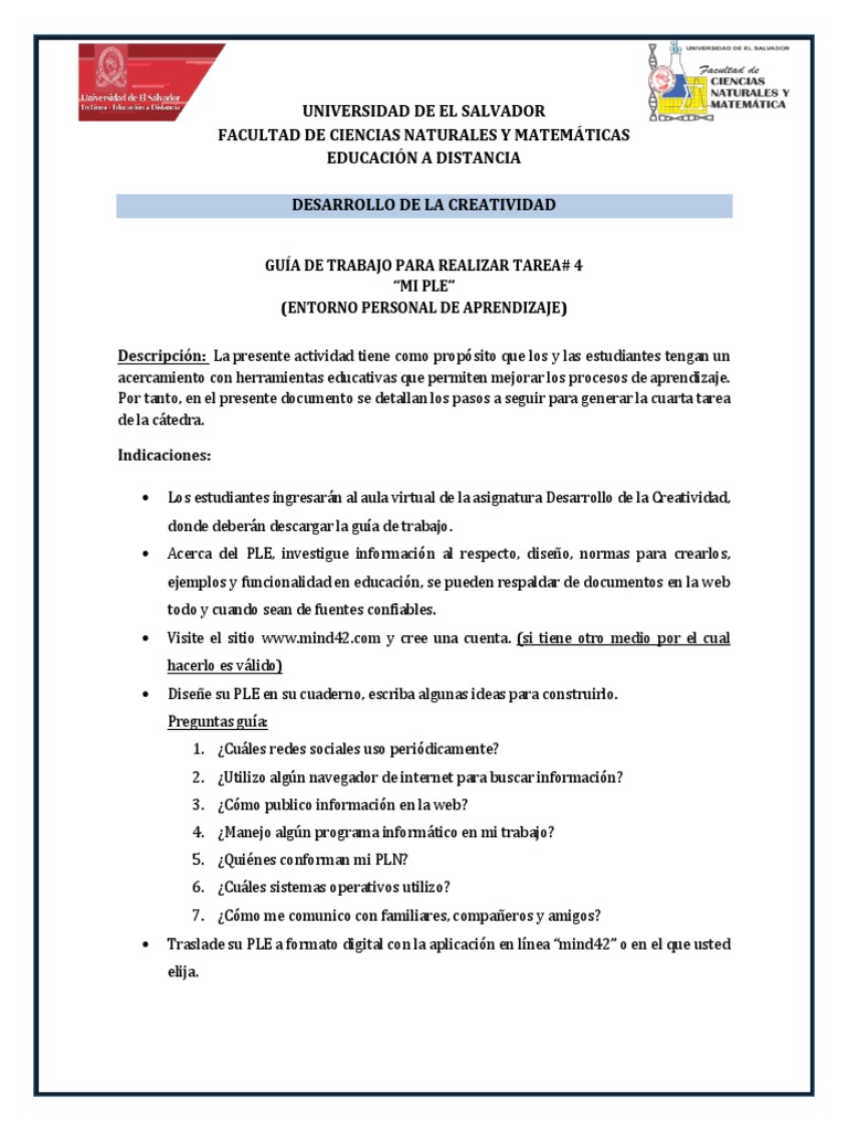 Guia Tarea 4 Mi Ple PDF | PDF | Diseño | Informática