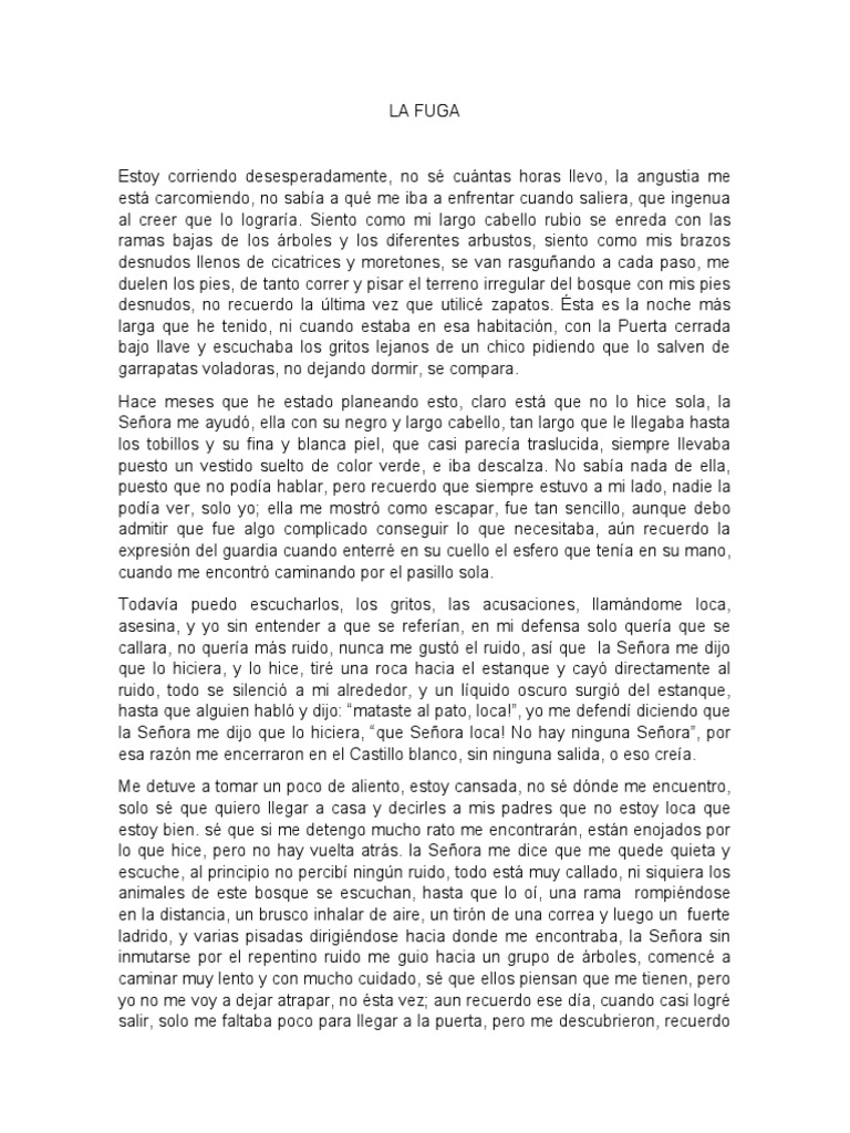 Cuento La Fuga | PDF
