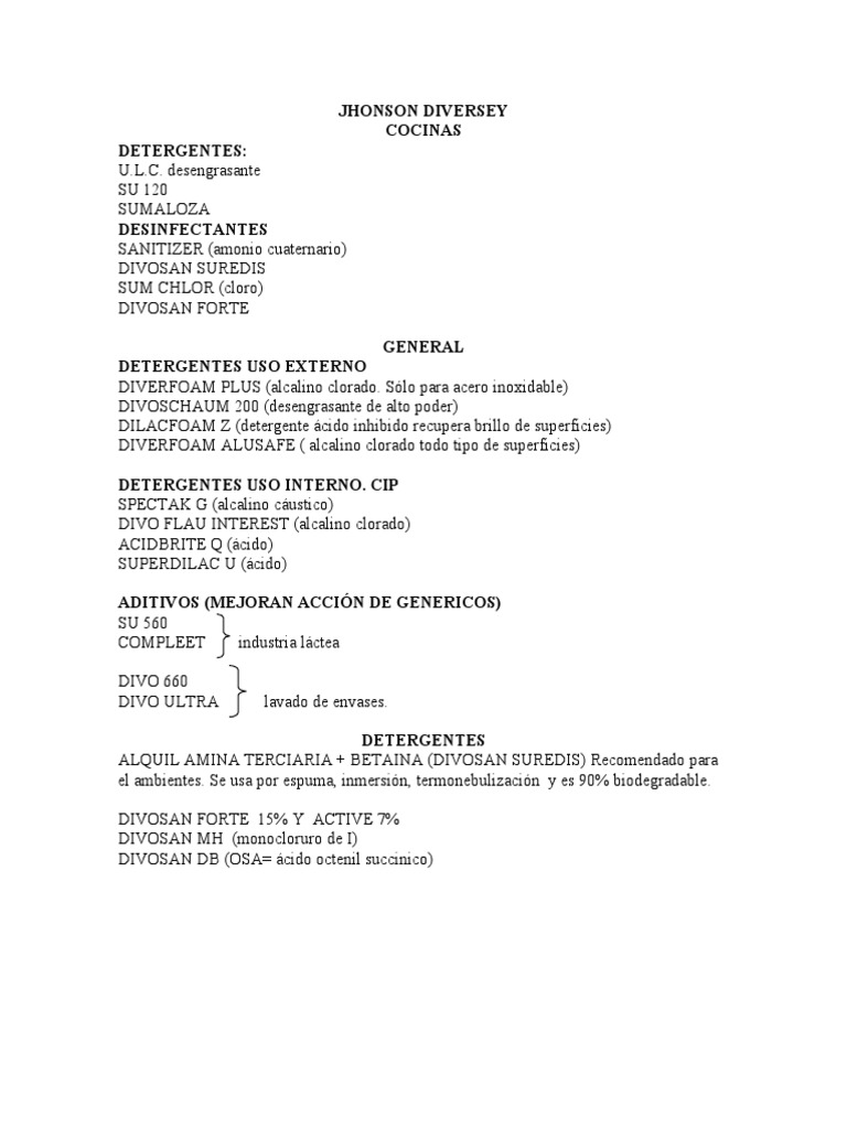 Jhonson Diversey | PDF