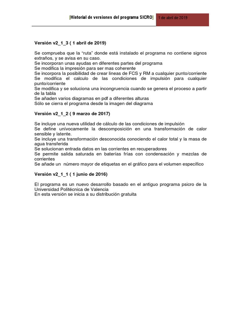 Resumen de actualizaciones del programa SICRO | PDF