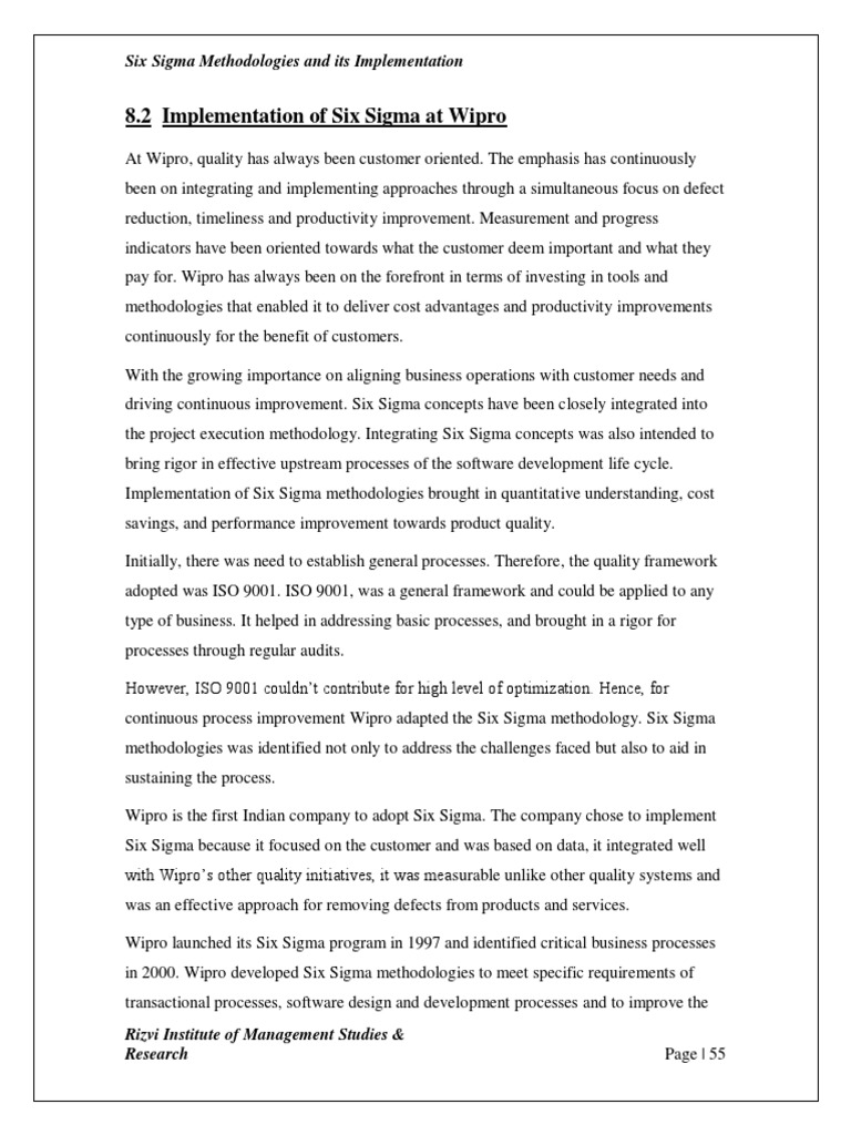 Wipro Case Study (Six Sigma) | PDF | Six Sigma | Software Development Process