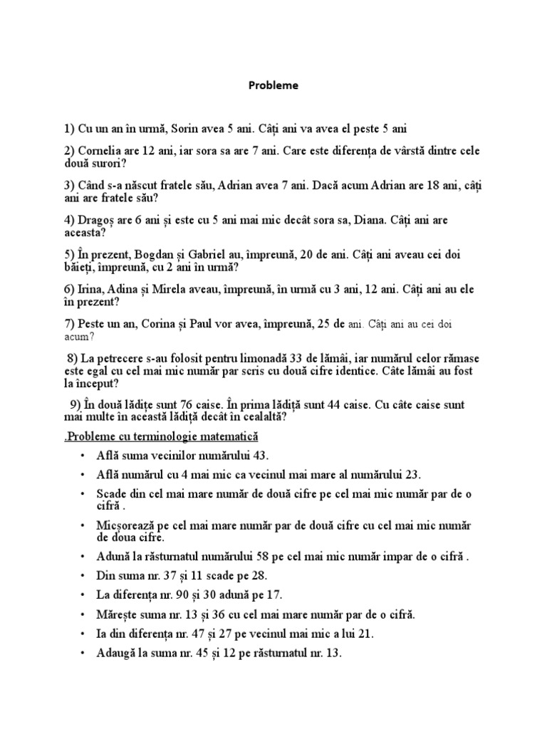 0 Probleme Cu Varste | PDF