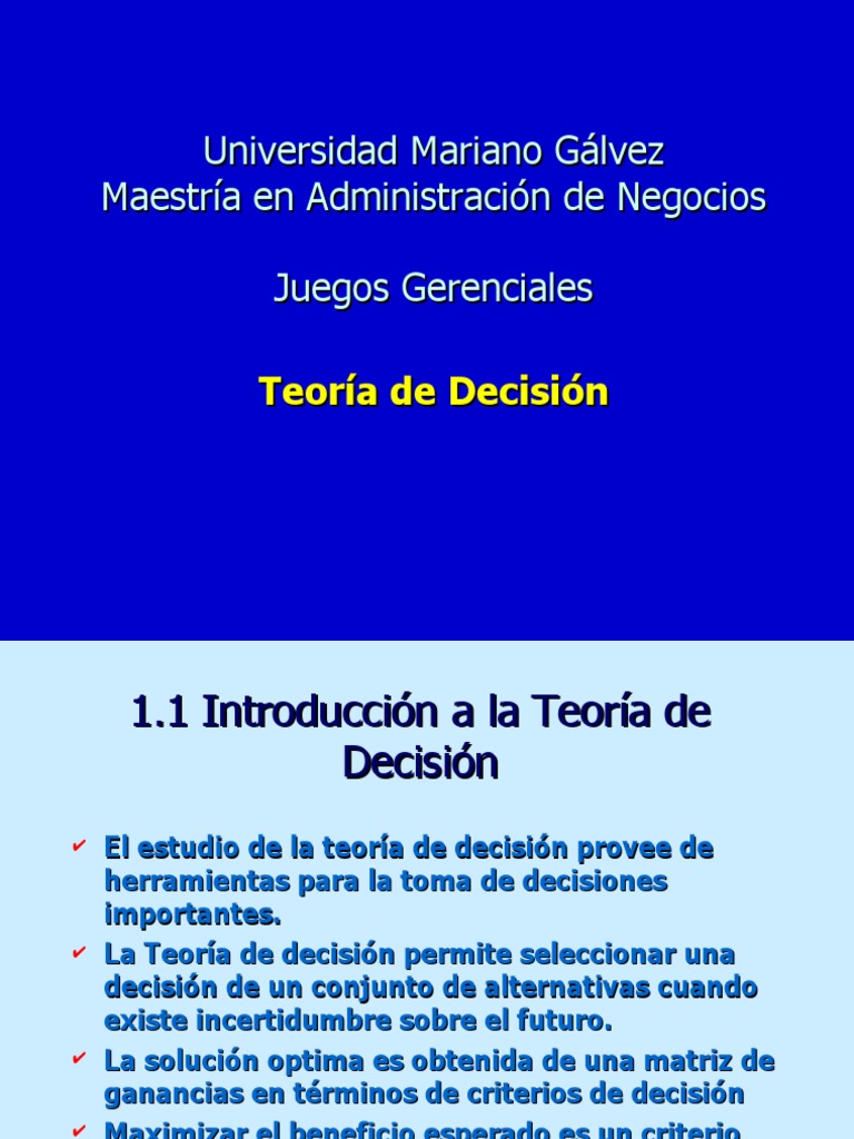 Teoria de Decisiones | PDF | Teoría de decisiones | Toma de decisiones