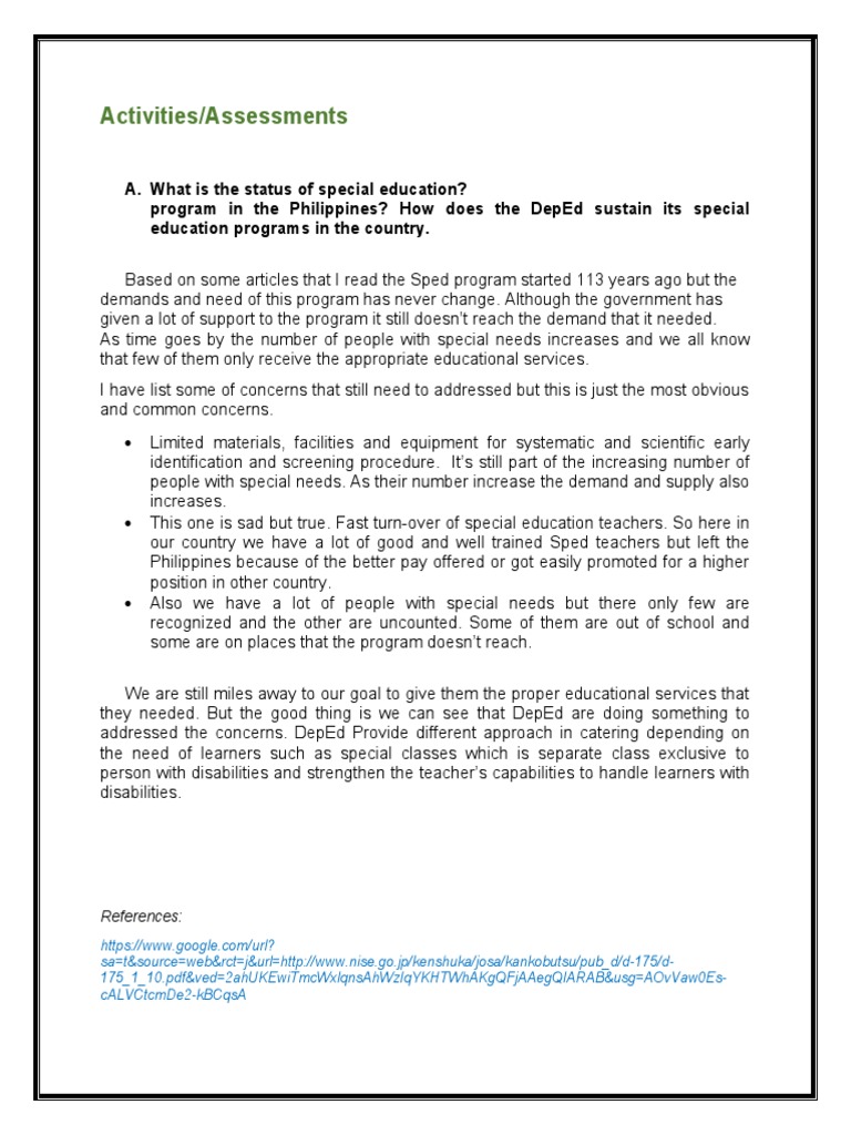What Is The Status of Special Education Program in The Philippines ...