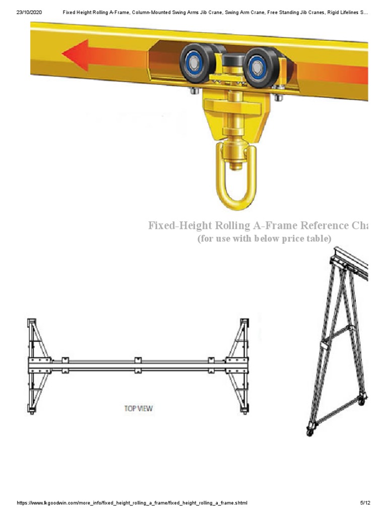 Fixed-Height Rolling A-Frame Reference Cha: (For Use With Below Price ...