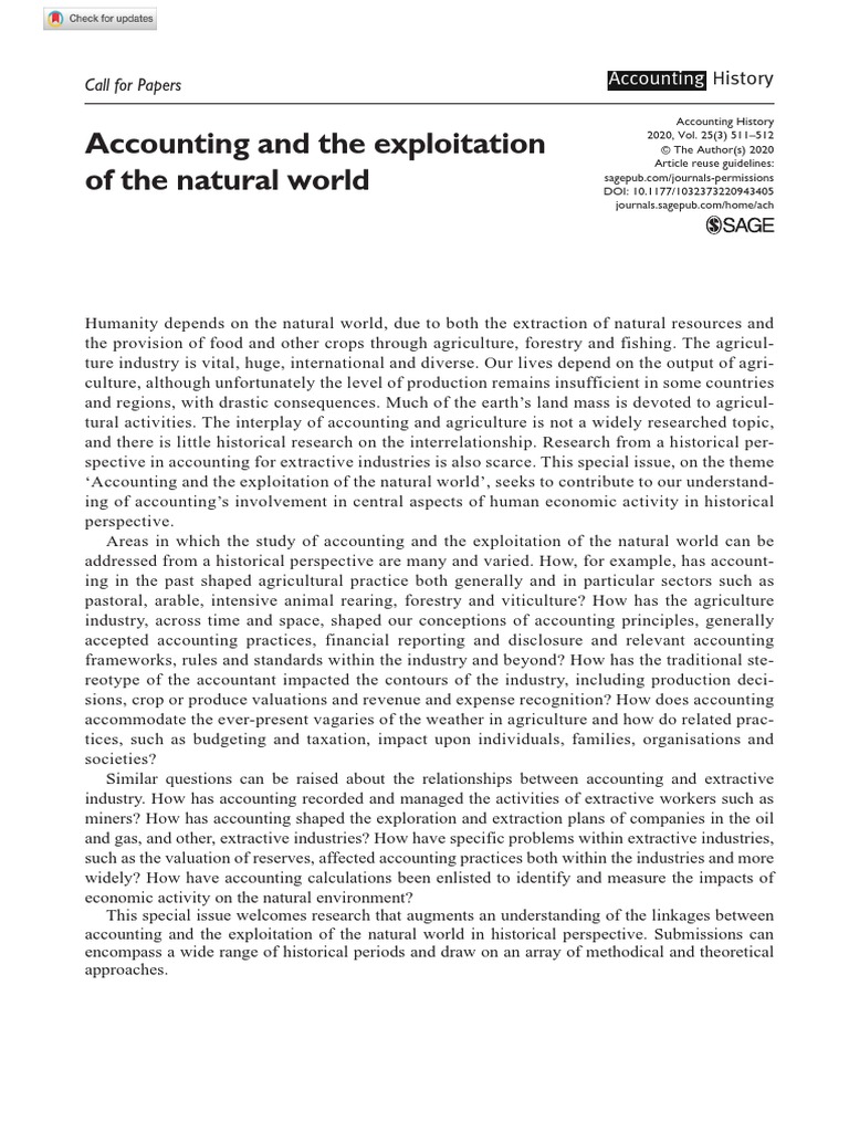 Accounting and The Exploitation PDF | PDF | Agriculture | Accounting