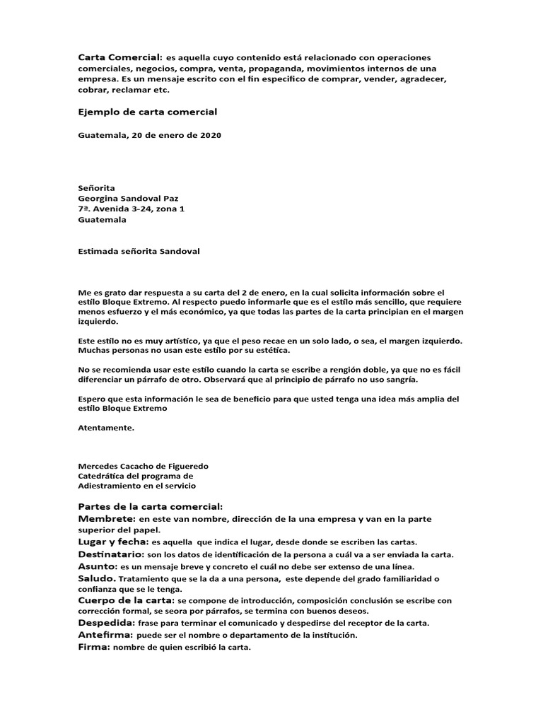 Carta Comercial | PDF | Guatemala | Business