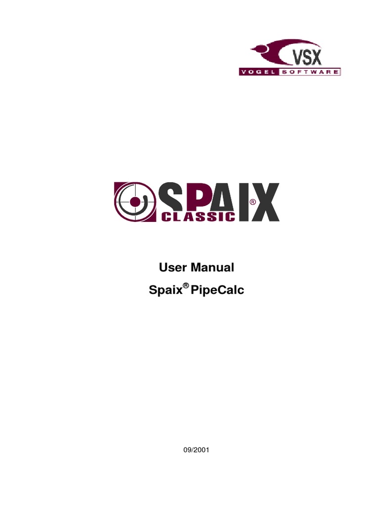 User Manual Spaix Pipecalc | Download Free PDF | Pipe (Fluid Conveyance ...