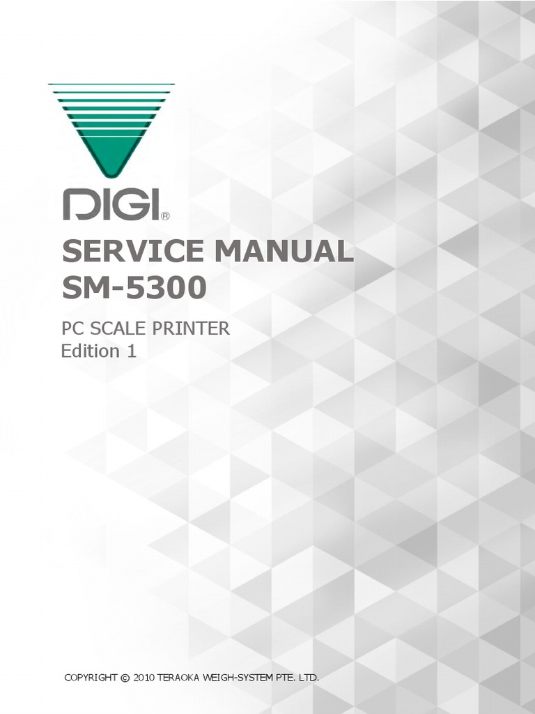 Service Manual SM-5300: PC Scale Printer Edition 1 | PDF ...
