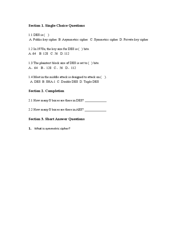 Section 1. Single-Choice Questions | PDF | Games & Activities ...