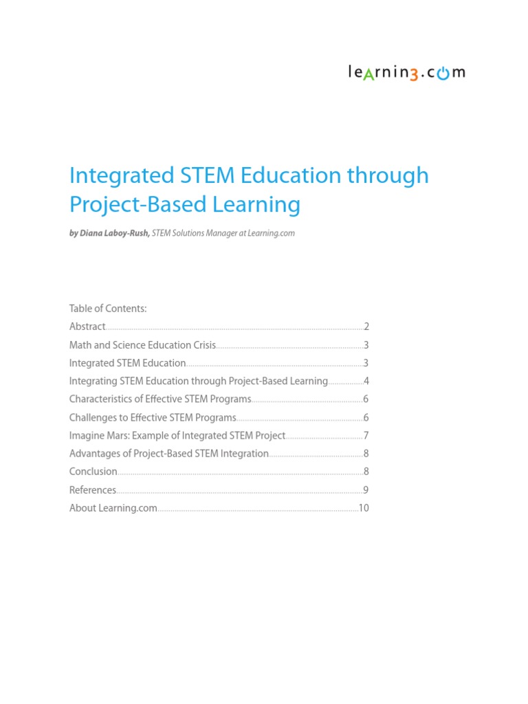 Integrating STEM Education Through Project-Based Learning | PDF ...