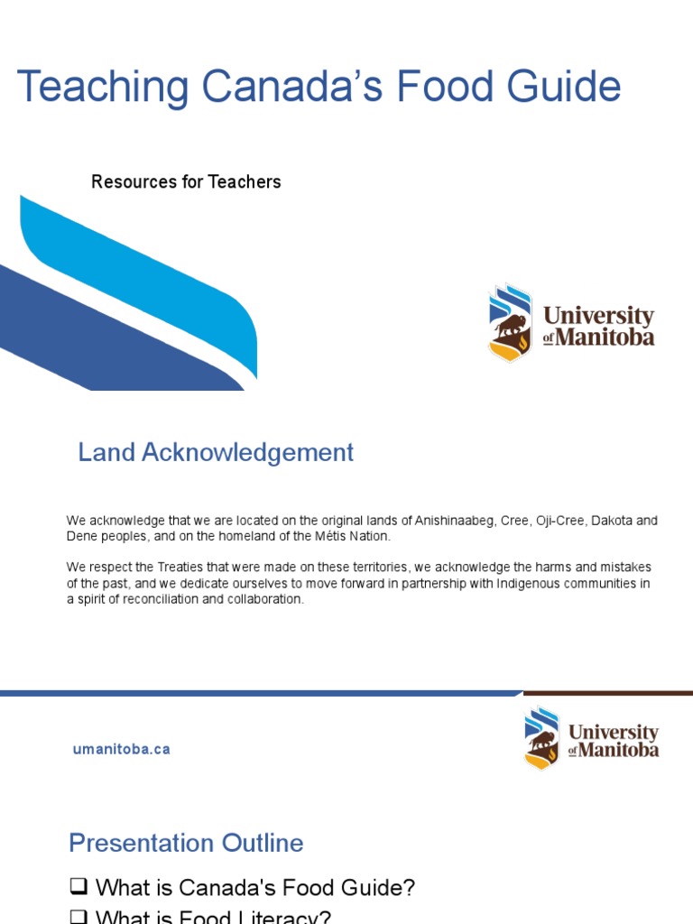 How To Teach Canada's Food Guide Presentation | PDF | Foods | Literacy