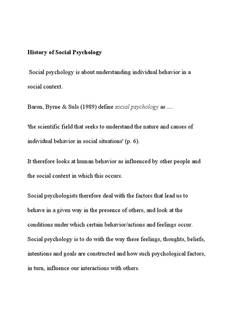 History of Social Psychology | PDF | Social Psychology | Obedience ...