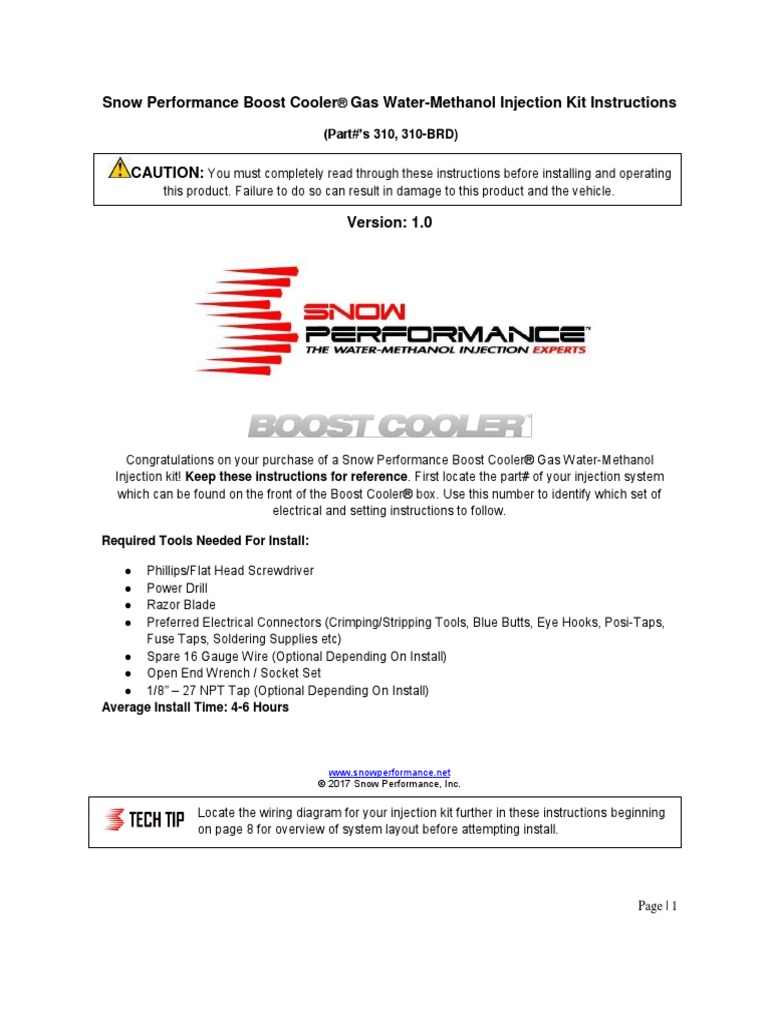 Snow Performance Boost Cooler Gas Water-Methanol Injection Kit ...