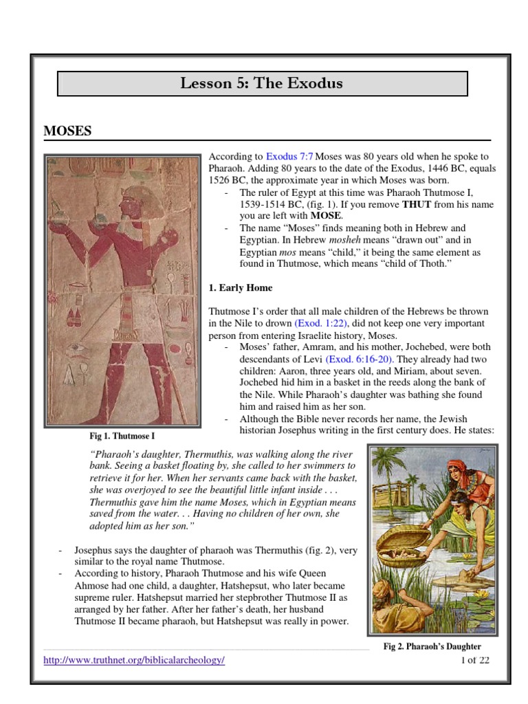 Lesson 5: The Exodus: Moses | PDF | Hatshepsut | Moses