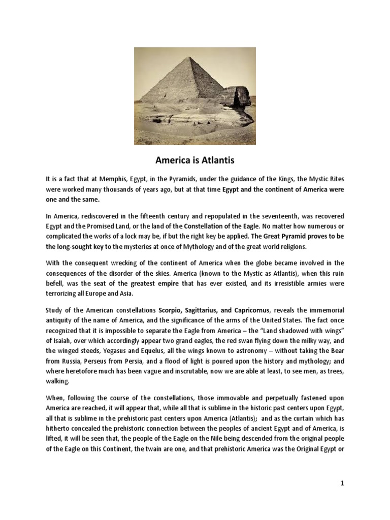 America Is Atlantis: One and The Same | PDF | Continent | Atlantis