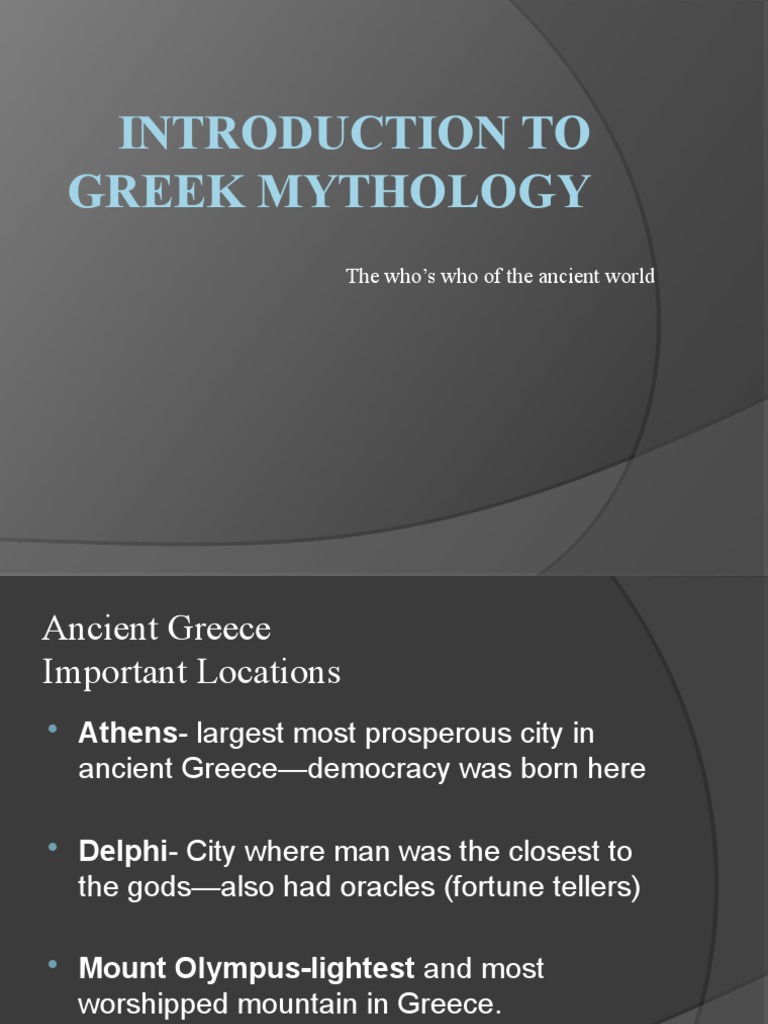 Introduction To Greek Mythology | PDF | Greek Mythology | Mythology