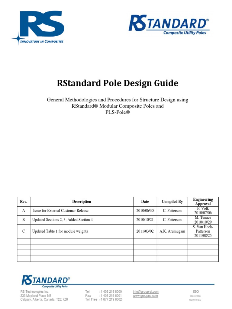 RStandard Pole Design Guide Rev C | PDF | Strength Of Materials | Screw