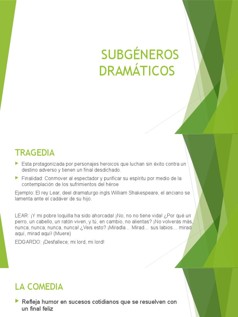 Subgéneros Dramáticos | PDF