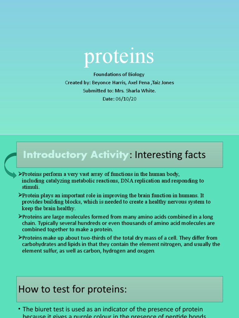 Powerpoint On Proteins | PDF | Proteins | Collagen