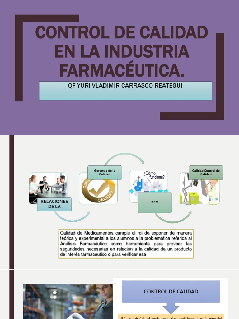 Clase1controldecalidadenlaindustriafarmacutica-Clase 02 221020 | PDF | Calidad (comercial ...