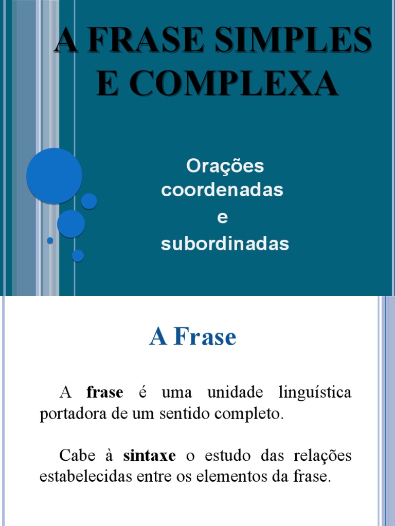 A Frase Complexa | PDF | Comunicação humana | Morfologia linguística