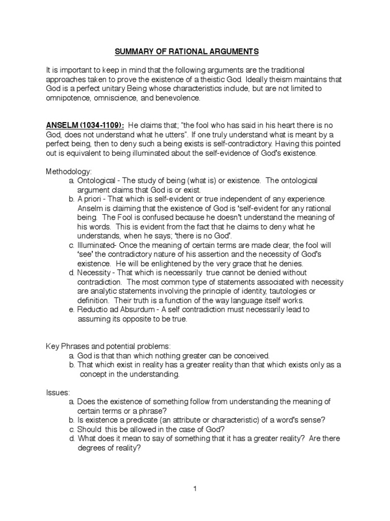 Theistic Argu | PDF | Argument | Reason