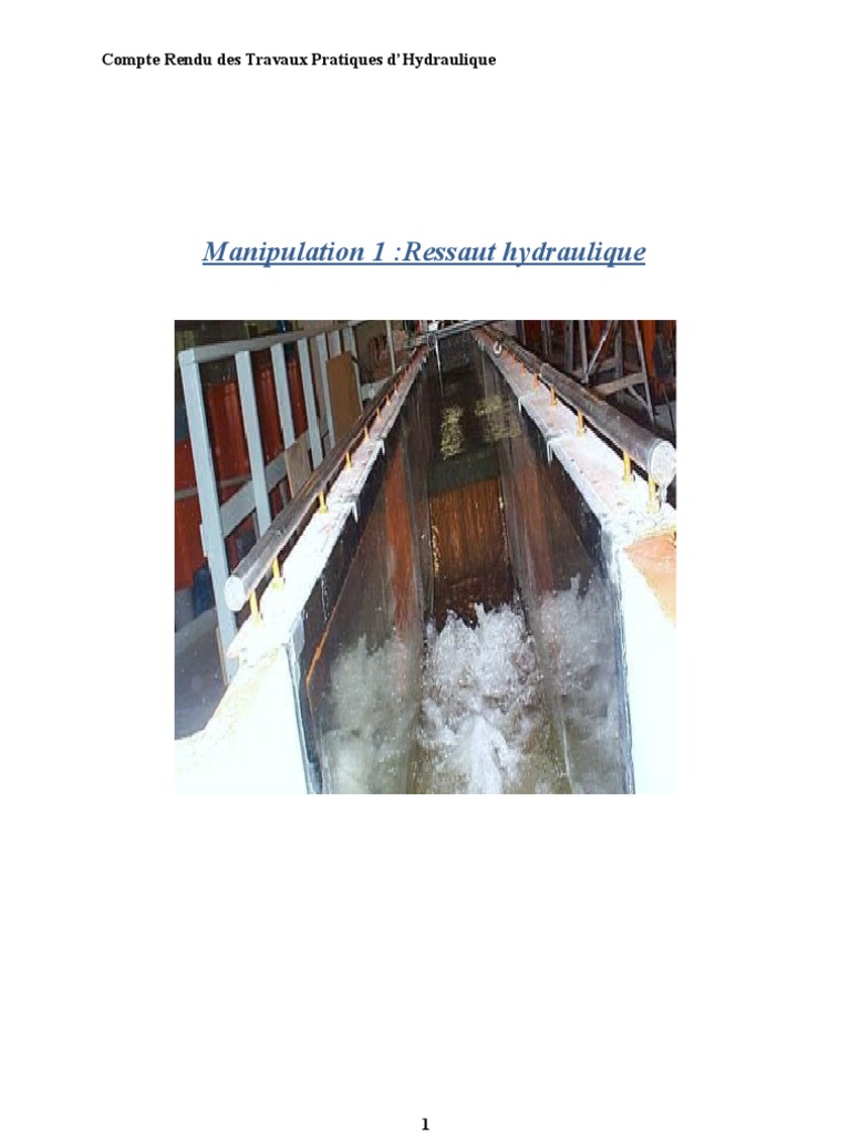 Étude du Ressaut Hydraulique en TP | PDF | Mécanique des fluides ...