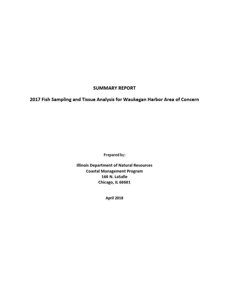 Waukegan Fish Sampling - 2017 Report - FINAL | PDF | Polychlorinated ...